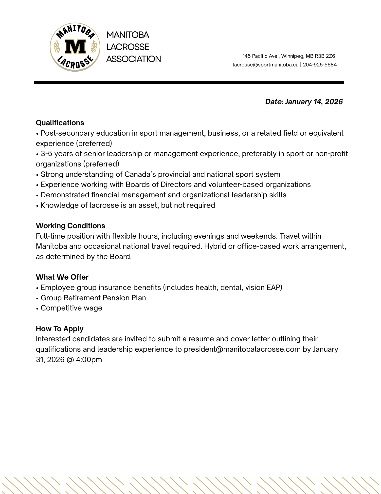 Manitoba Lacrosse : Website by RAMP InterActive